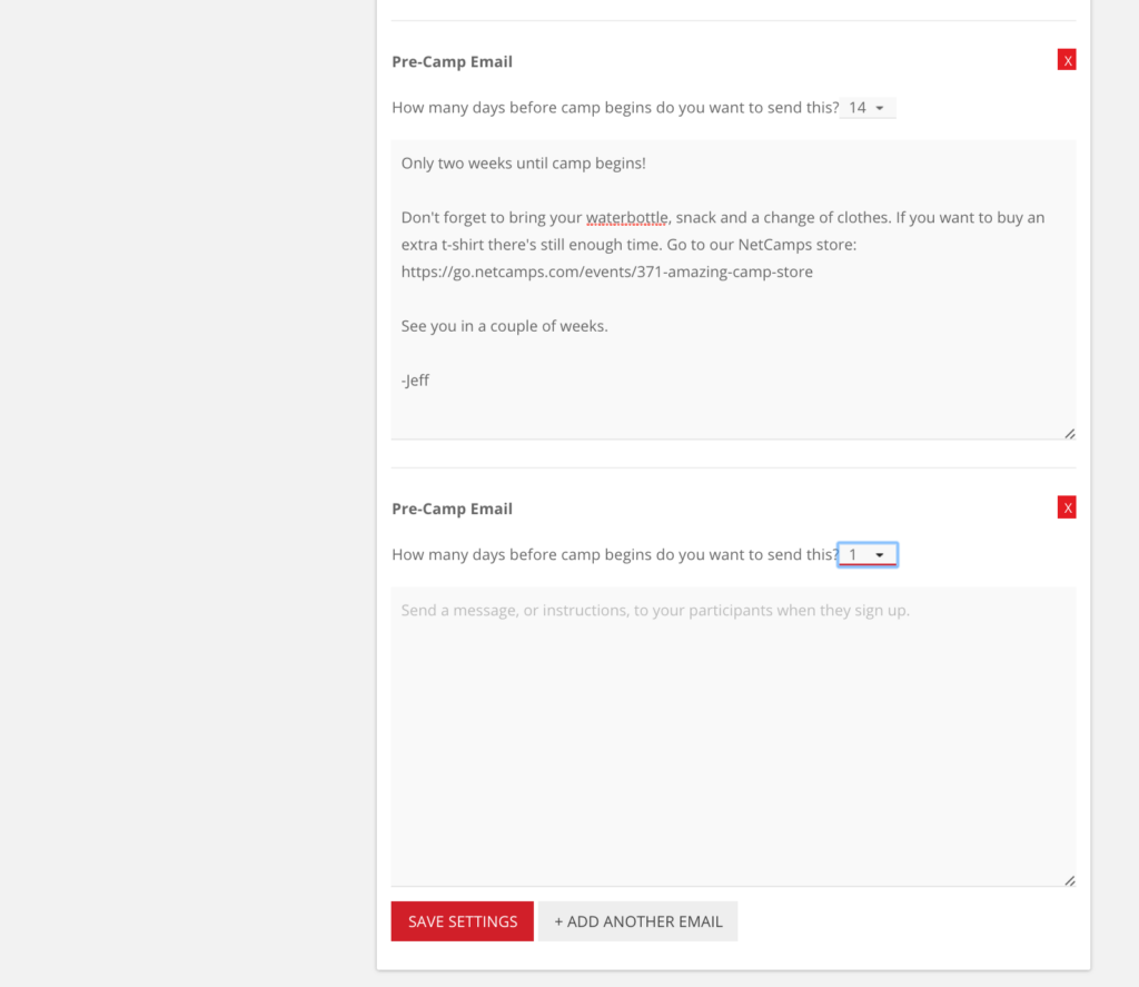 Send Reminder Emails to Campers Automatically - NetCamps